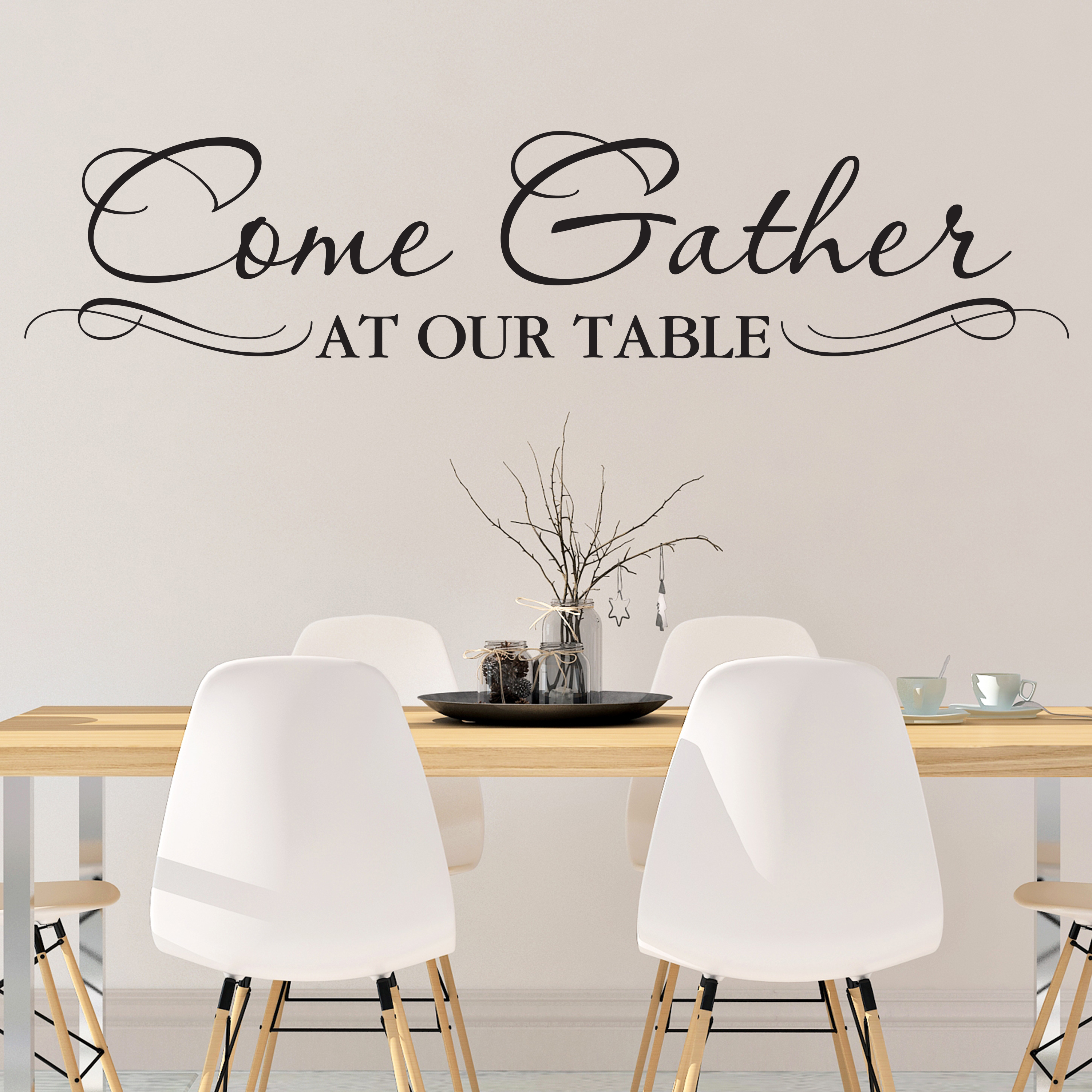 Come Gather at our Table Vinyl Wall Decal Kitchen Wall Lettering